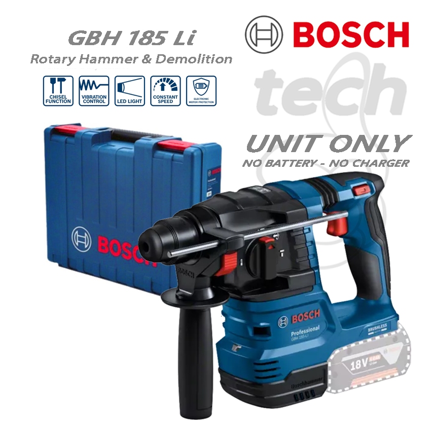 Jual Bor Beton Baterai Cordless Rotary Hammer Demolition Bosch GBH 185 ...