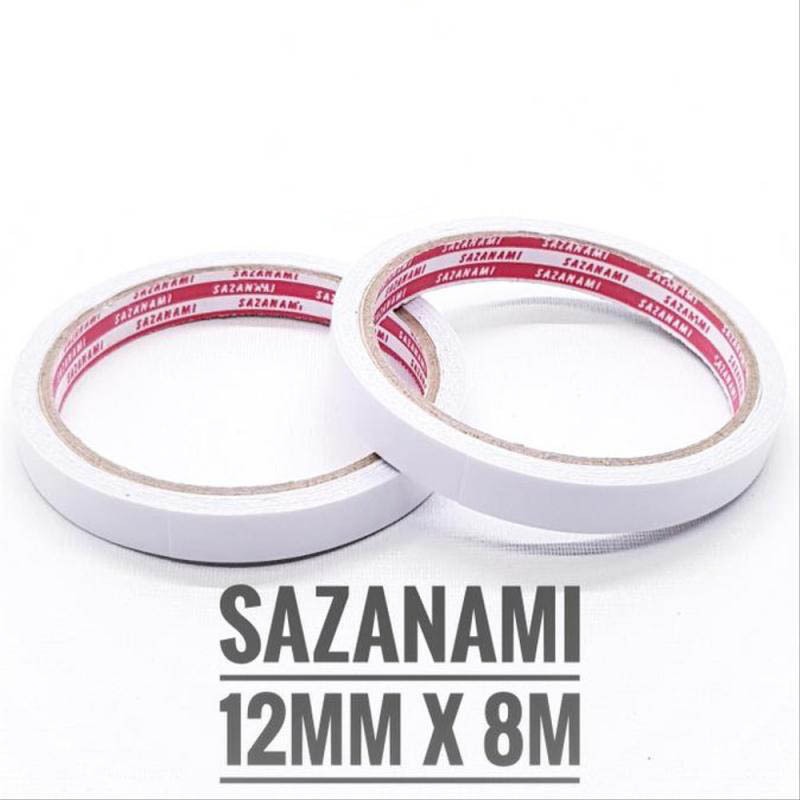 Jual Sazanami Double Tape Kertas 1/2inch 12mm x 8mm Double Side Tape ...