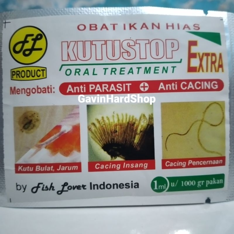 Jual Obat ikan hias Anti parasit Anti cacing Kutustop Extra 1 ml ...