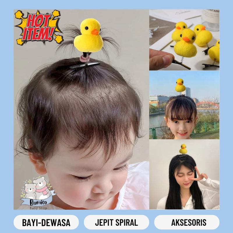 Jual Jepit Rambut Anak Dewasa BEBEK SPIRAL Peer Korea Lucu | Shopee ...