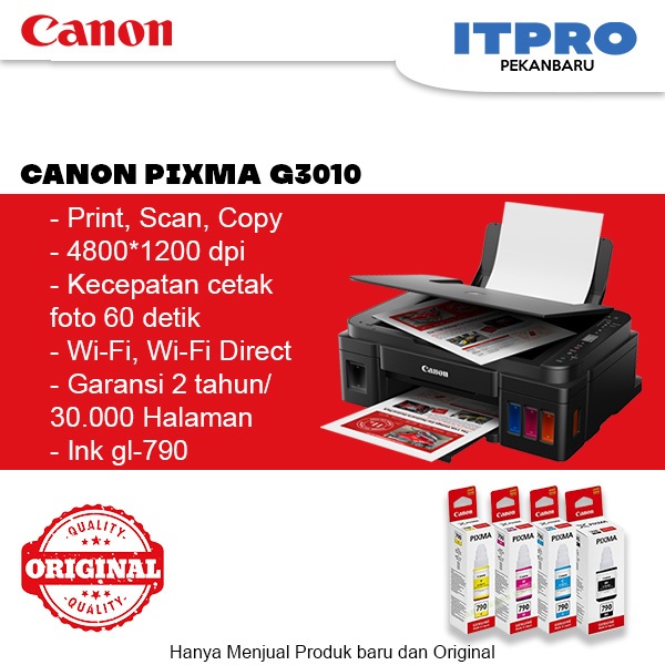 Jual CANON PIXMA G3010 PRINTER PRINT SCAN COPY WIFI A4 | Shopee Indonesia