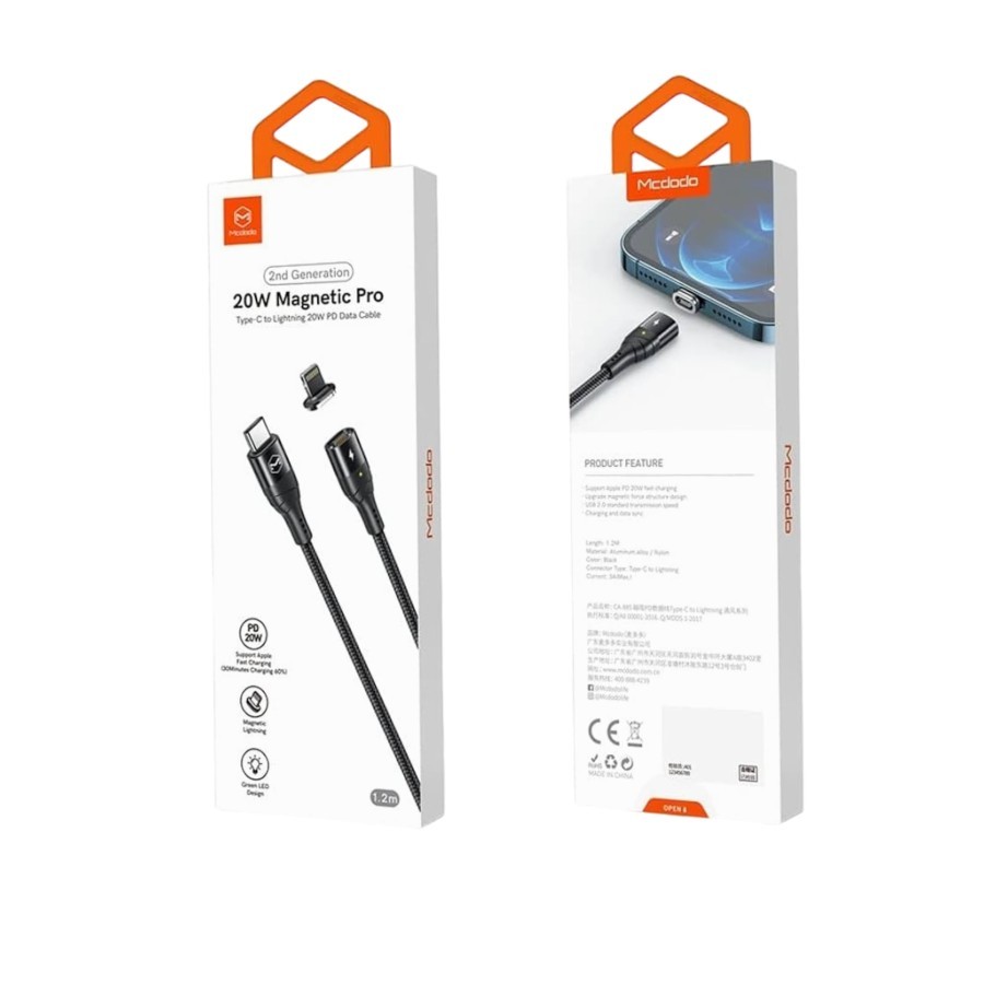 Jual McDodo Magnetic Pro 20W Type-C to lightning PD Data Cable | Shopee ...