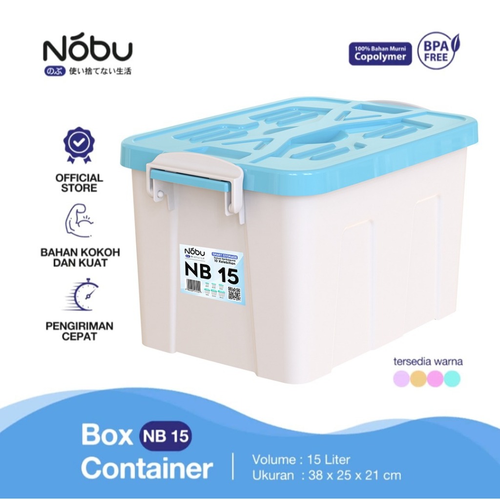 Jual Container Box Nobu Serbaguna Putih NOBU 15L / Smart Storage Box Kotak Penyimpanan ...