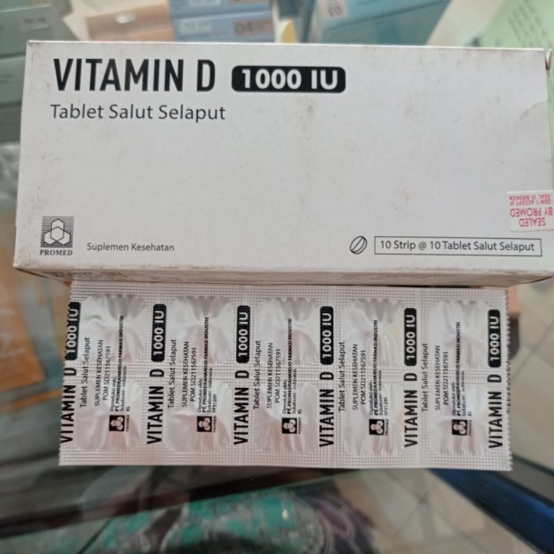 Jual VITAMIN D 1000 IU 1 STRIP @10 TABLET PT PROMED | Shopee Indonesia