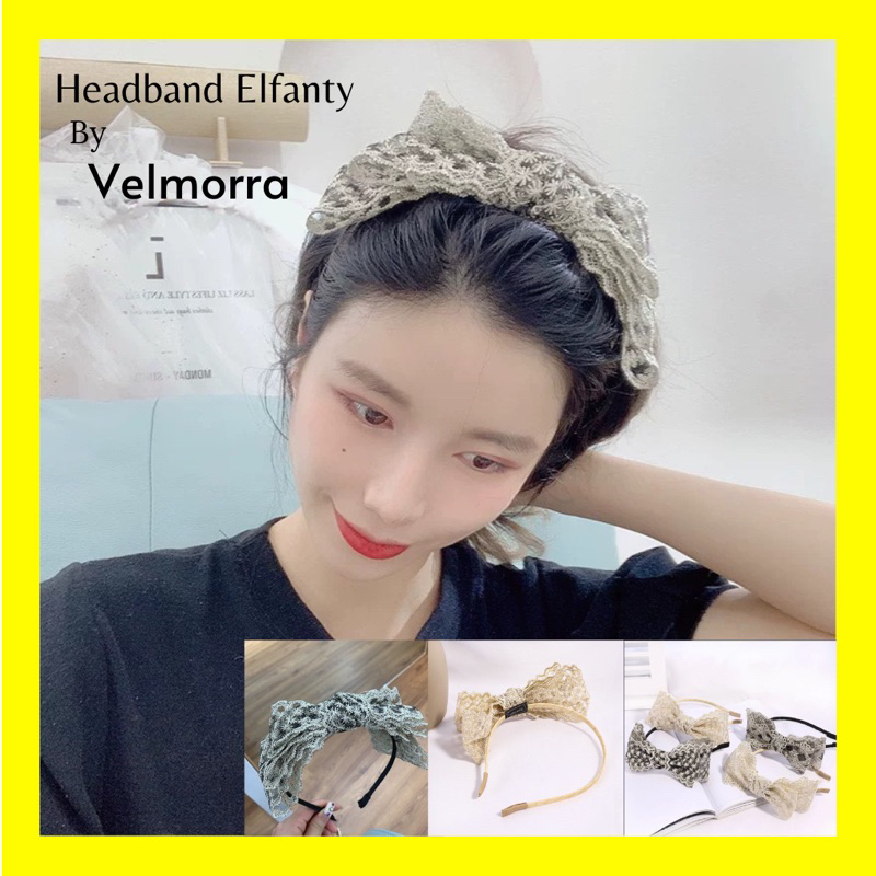 Jual Bando Korea Pita Besar Headband Elfanty Renda Kupu Bandana by ...