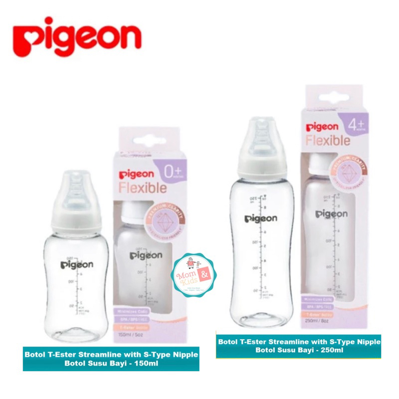 Jual PIGEON Botol T - Ester Streamline With S Type Nipple | Botol Susu Bayi | Shopee Indonesia
