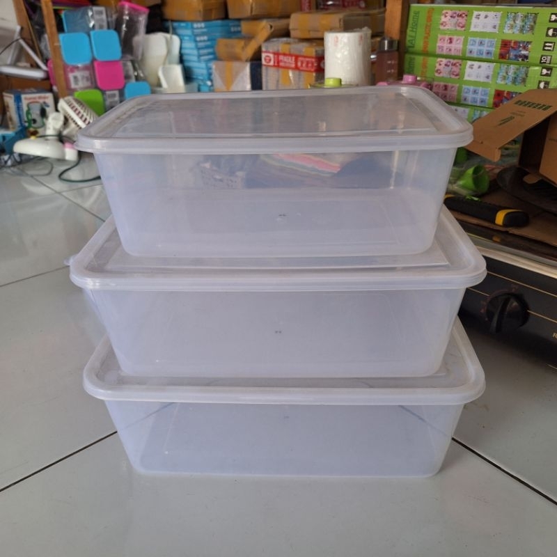Jual KOTAK MAKAN KOTAK DONAT BOX KUE PLASTIK 5000 ML 7200 ML 10500 ML ...