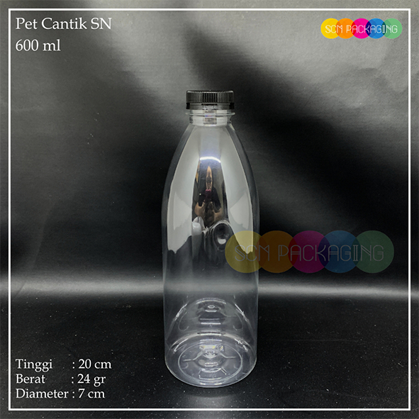 Jual BOTOL PLASTIK PET CANTIK 600ML 600 ML SN ECO KEMASAN MINUMAN SUSU ...