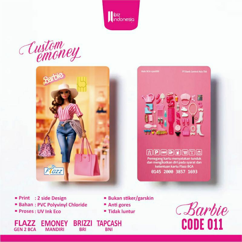 Jual Custom Emoney Barbie Limited edition - BCA Flazz Gen2 - Emoney ...