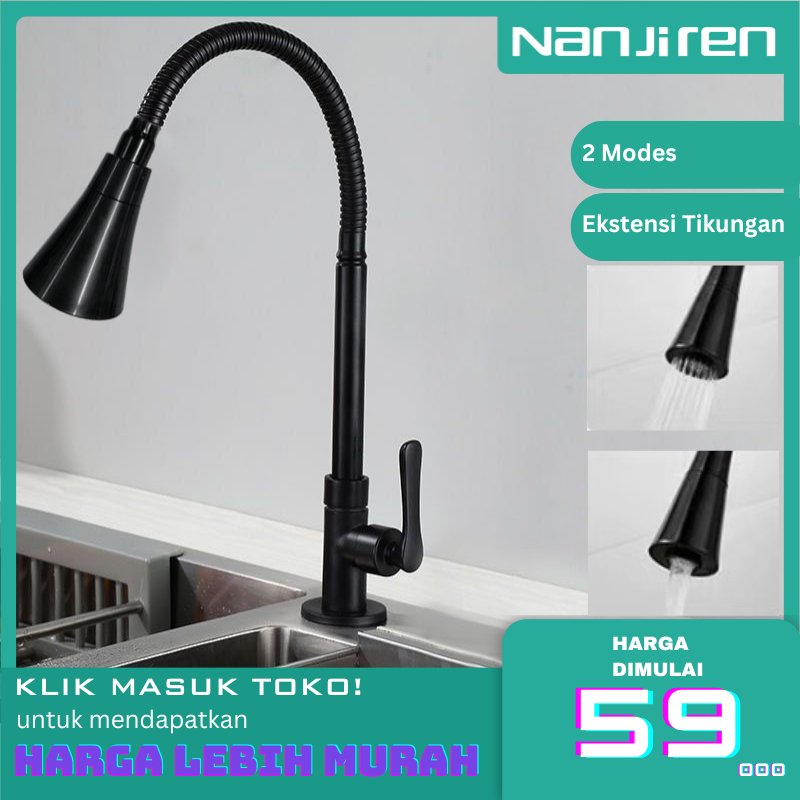 Jual Nanjiren Kran Angsa Stainless Steel SUS304 Fleksibel Kran Cuci ...