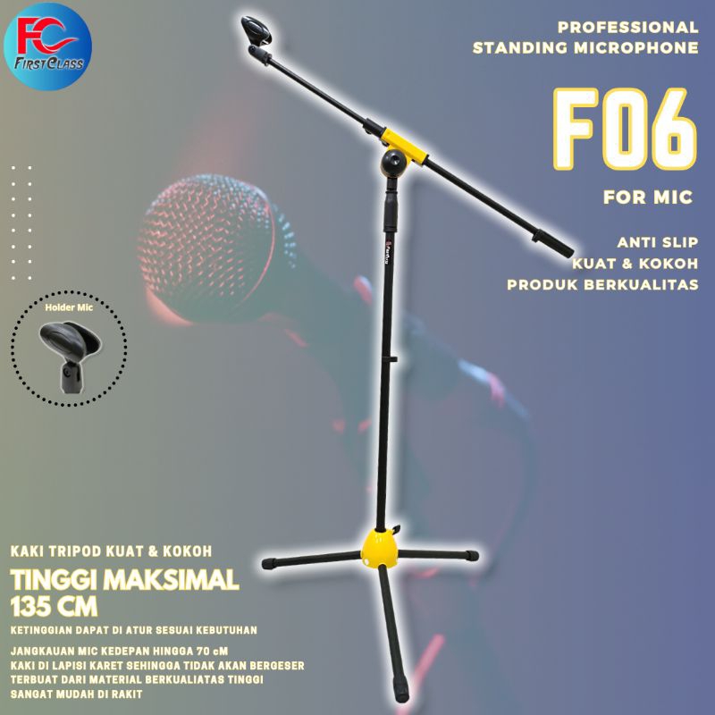 Jual Professional Standing Mic Firstclass F 06 | Stand Mic F06 | Shopee ...