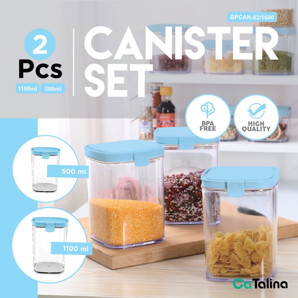 Jual CATALINA - BPCAN 02/1600 | Toples Canister Set Isi 2pcs - 1100ml ...