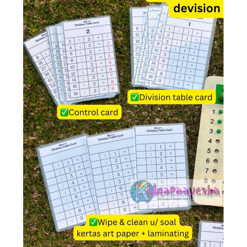 Jual Papan pembagian montessori / unit divison board montessori ...