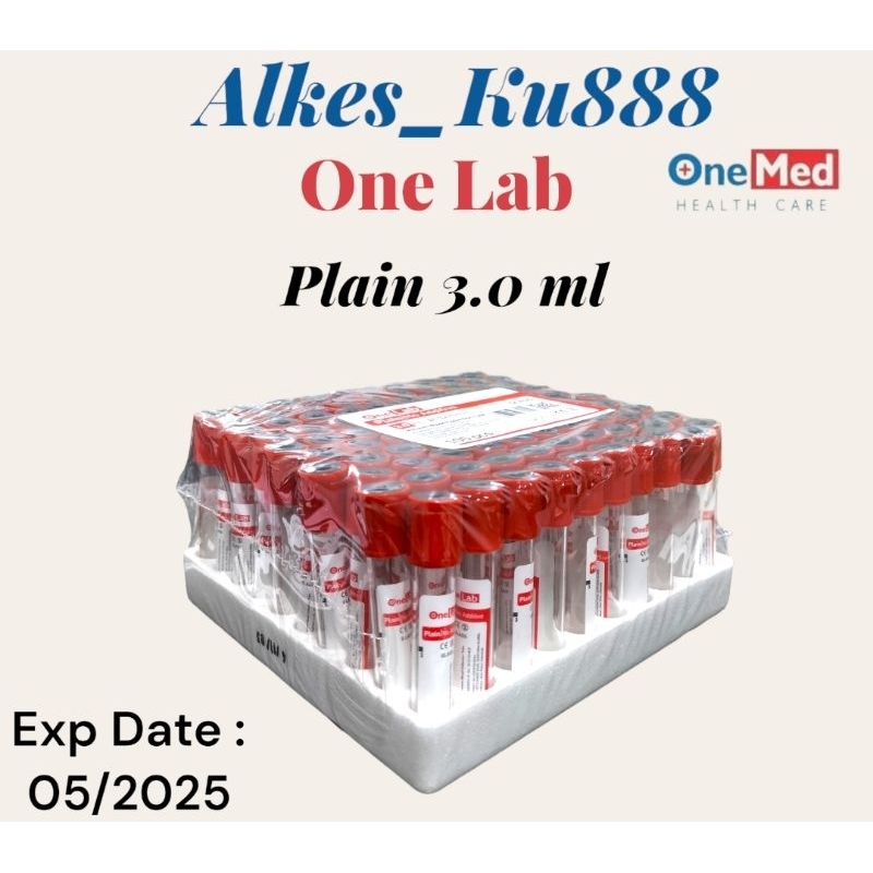 Jual TABUNG DARAH ONELAB MERAH 3ML PLAIN BLOOD COLLECTION TUBE/TABUNG ...