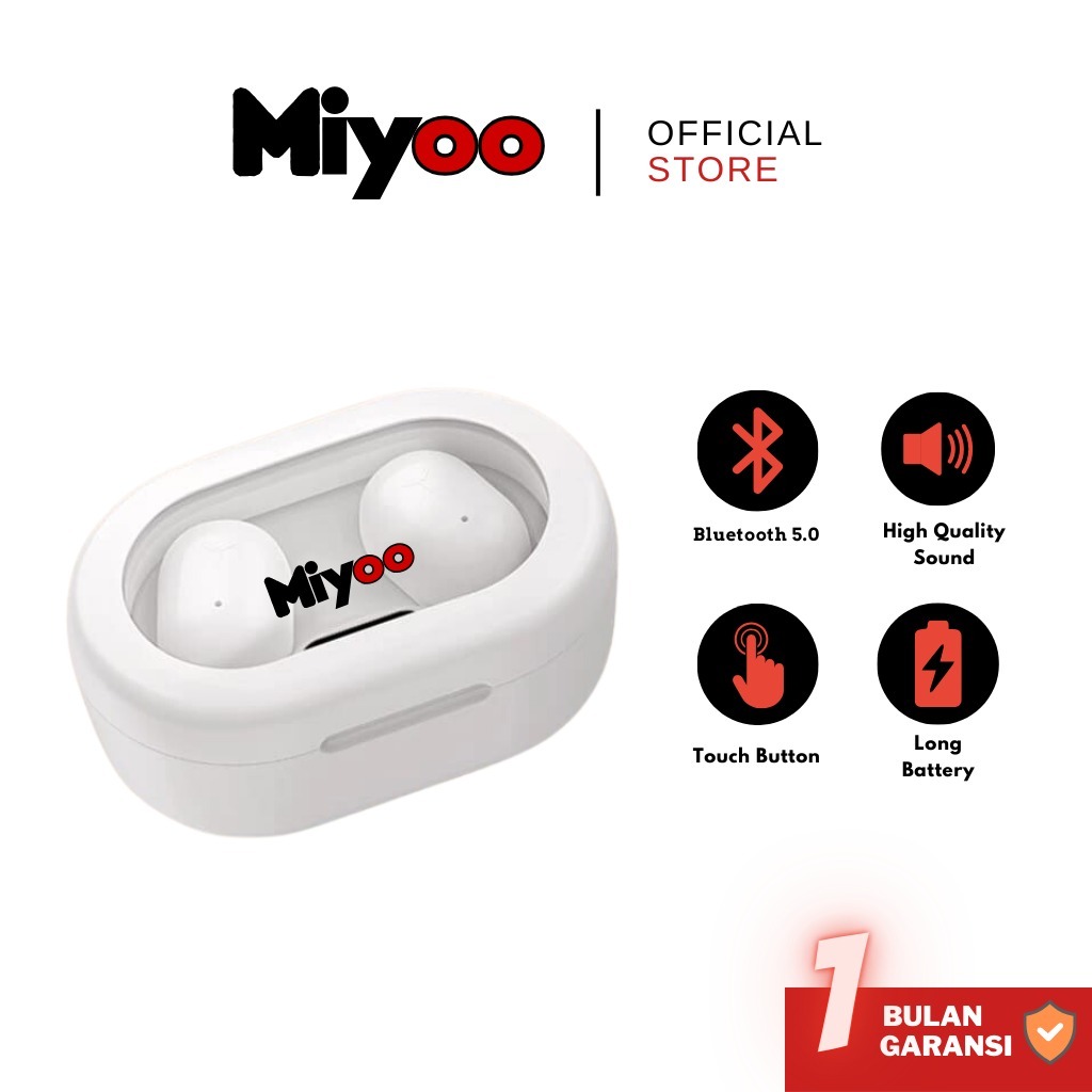 Jual MIYOO TWS E8s White Headset Bluetooth Led Power Display TWS IOS & Android INPOD with Mic ...