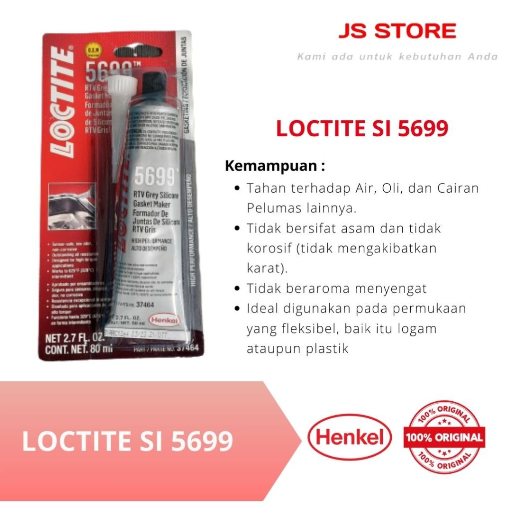 Jual loctite si 5699 rtv silicone gasket grey | Shopee Indonesia