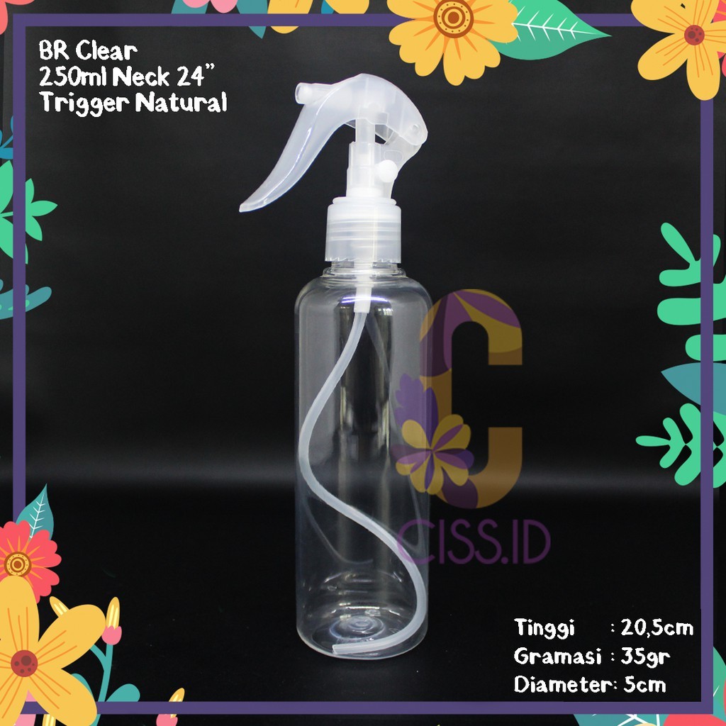 Jual BOTOL PLASTIK BR 250ML CLEAR TRIGGER NATURAL HAND SANITIZER ...