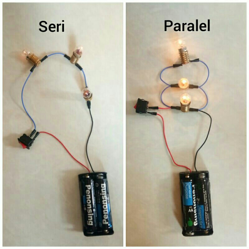 Jual Rangkaian lampu sudah dirakit Seri atau Paralel 3 lampu 1 saklar ...