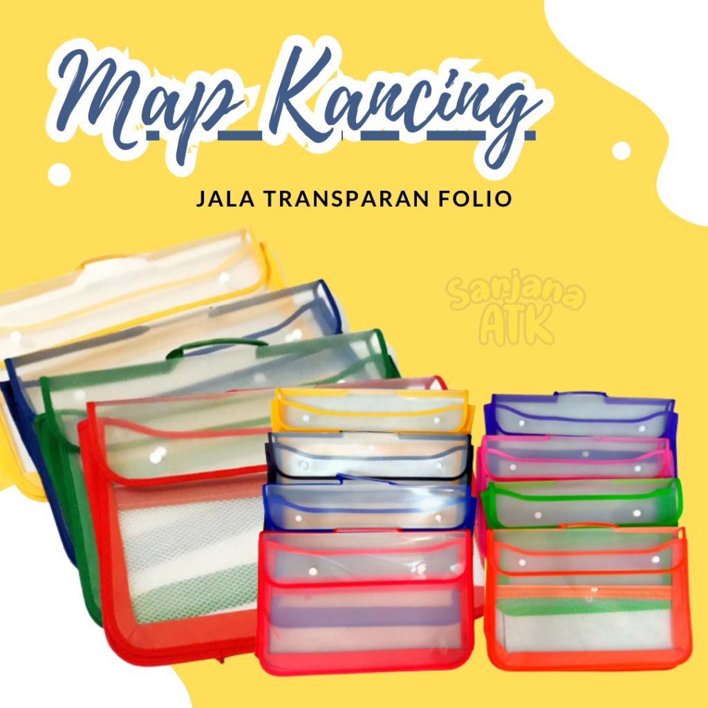 Jual Map Kancing Jala / Tas School Bag Folio / Brief Bag Mika Transparan | Shopee Indonesia
