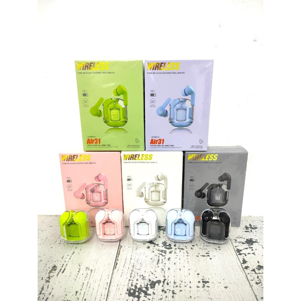 Jual TWS BLUETOOTH TRANSPARAN AIR31 | Shopee Indonesia