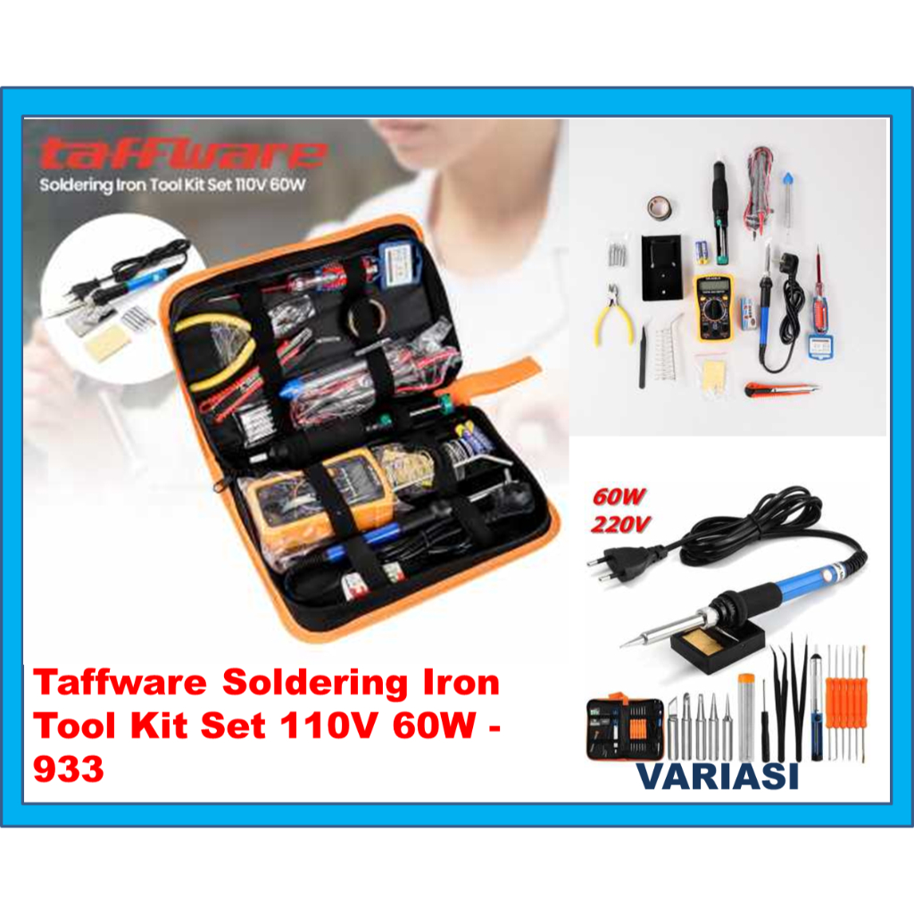 Jual Taffware Soldering Iron Tool Kit Set 110V 60W – 933 / SOLDER SET ...