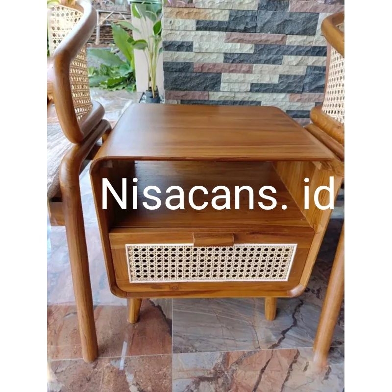 Jual Nisacans.id - Meja Nakas Minimalis/Meja Kecil Rotan/Meja Nakas ...