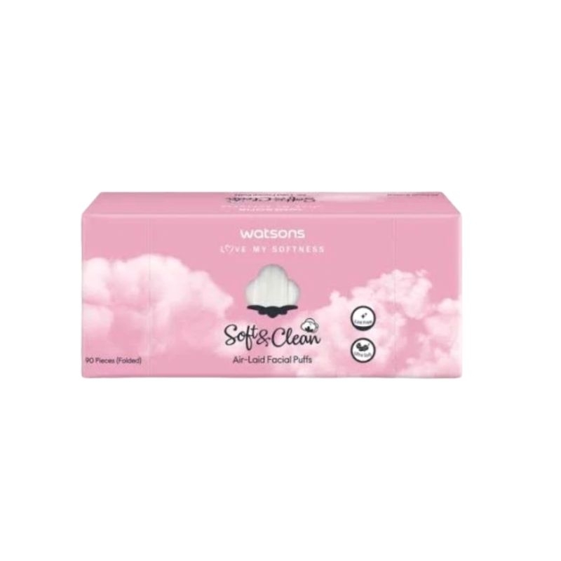 Jual Kapas kecantikan watsons 90pcs facial puffs tipis | Shopee Indonesia