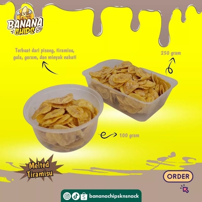 Jual KERIPIK PISANG MELELEH LUMER VARIAN RASA TIRAMISU UKURAN 100GR DAN ...