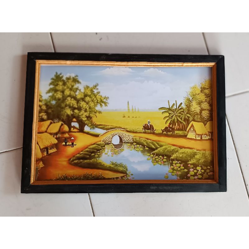 Jual hiasan dinding poster panen raya plus bingkai ukuran 53*35 ...