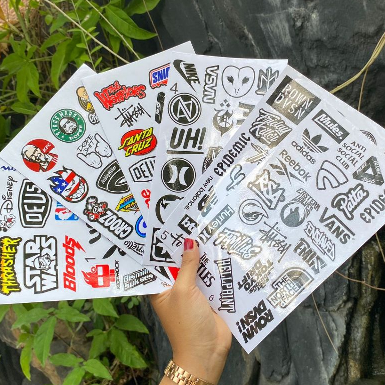 Jual 120 Pcs Sticker Pack Distro Logo Brand Stiker Brand Distro ...