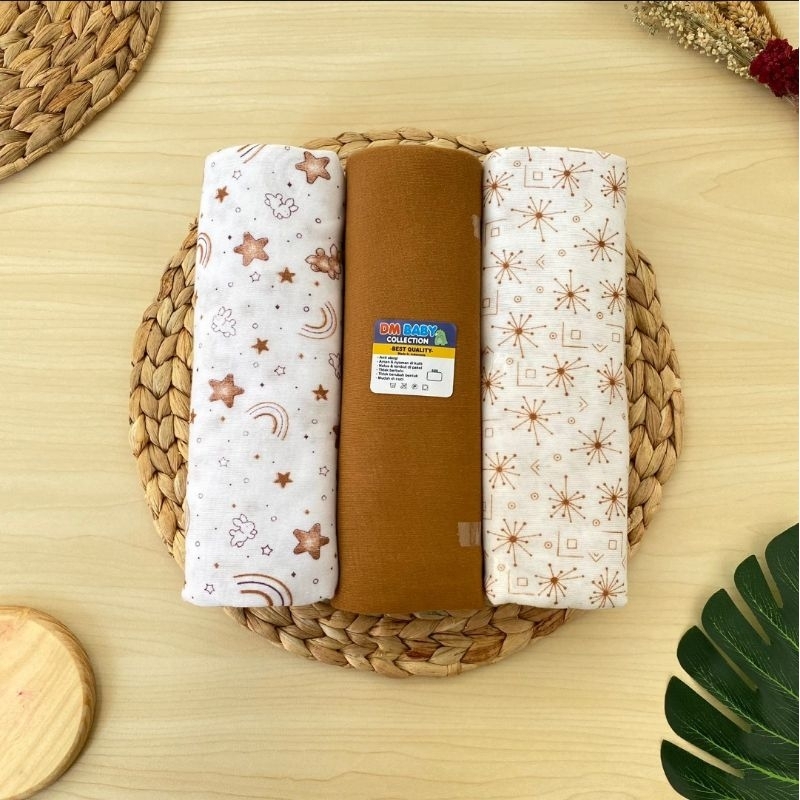Jual 3 PCS Bedong Motif Seri Coklat Uk 90x110cm Bahan Kaos Bedong Bayi ...