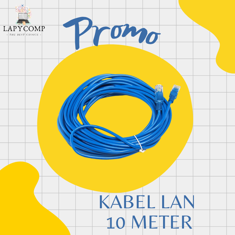 Jual KABEL LAN PANJANG 10 METER - DENGAN KEPALA KONEKTOR + PLUG BOOT ...