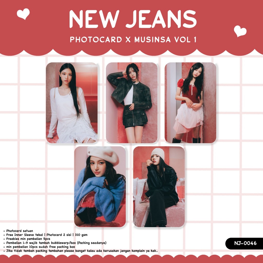 Jual PHOTOCARD NEW JEANS X MUSINSA VOL 1 PHOTOCARD NEWJEANS TERBARU GLOSSY DEPAN BELAKANG ...