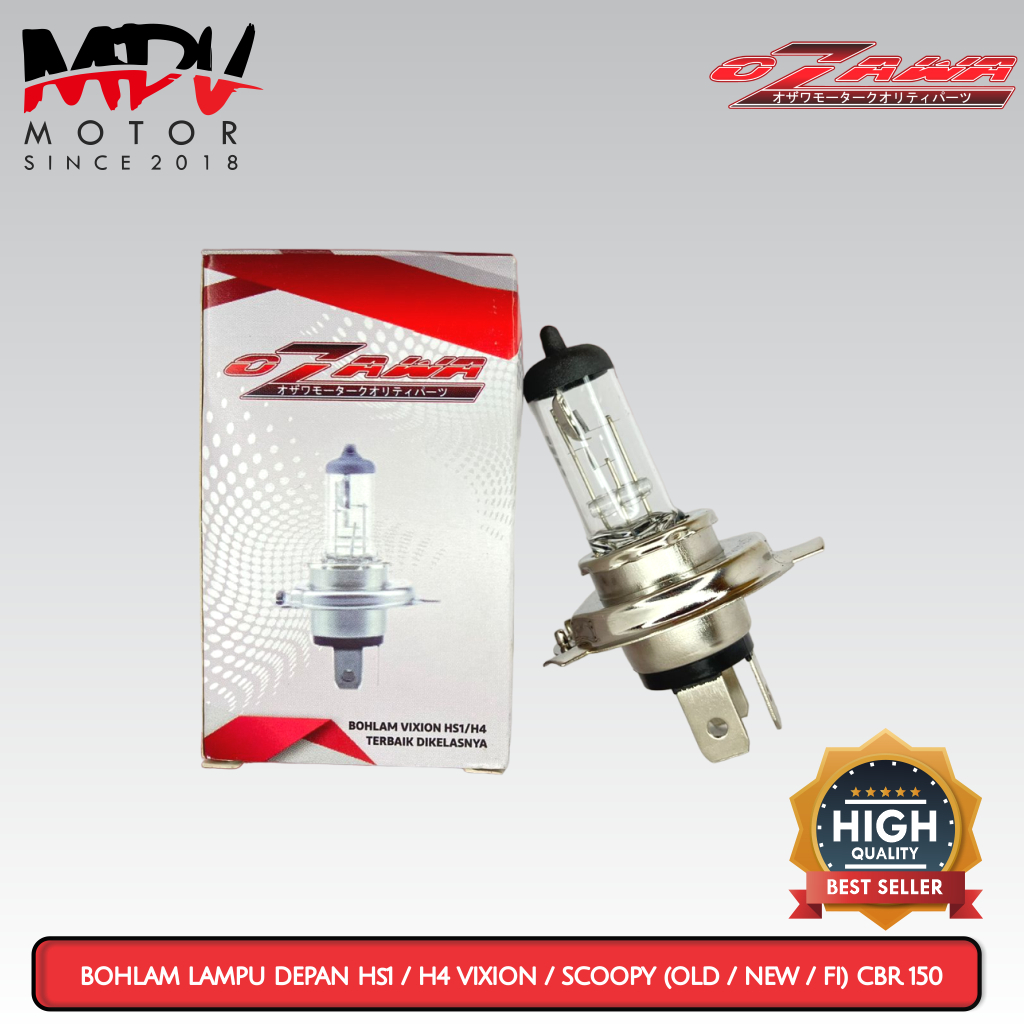 Jual BOHLAM LAMPU DEPAN HS1/H4 VIXION / SCOOPY (OLD/FI/NEW) (12V 35/35W) (OZAWA) | Shopee Indonesia