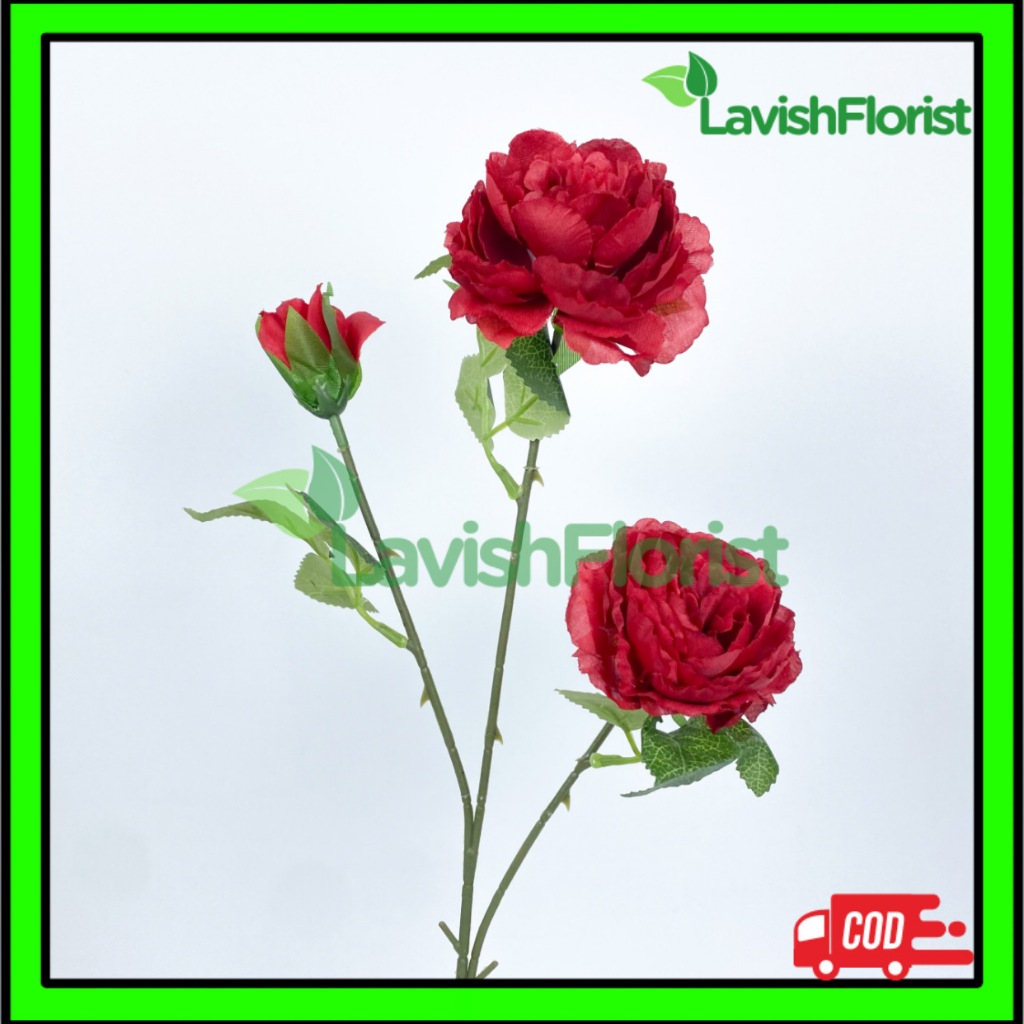 Jual [3 Tangkai] Bunga Peony X3 Artificial / Bunga Palsu Plastik ...