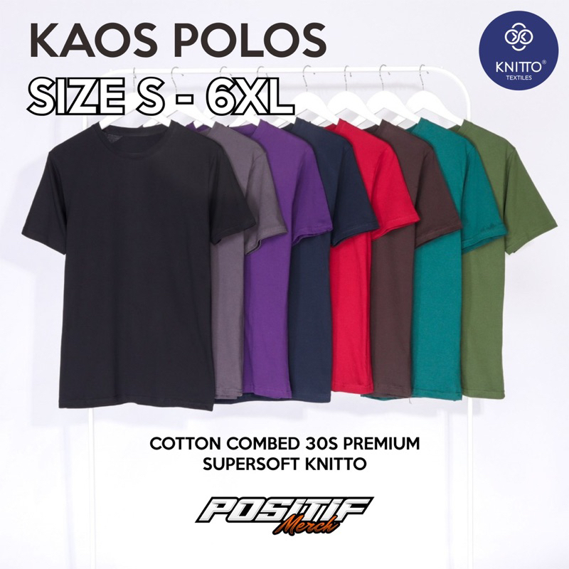 Jual POSITIFMERCH | KAOS POLOS JUMBO S - 6XL | COMBED 30S PREMIUM ...