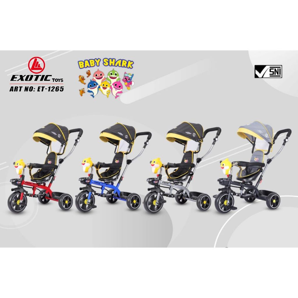 Jual Sepeda Roda Tiga Exotic ET-1265 Stroller Headlight IC MUSIK BABY ...