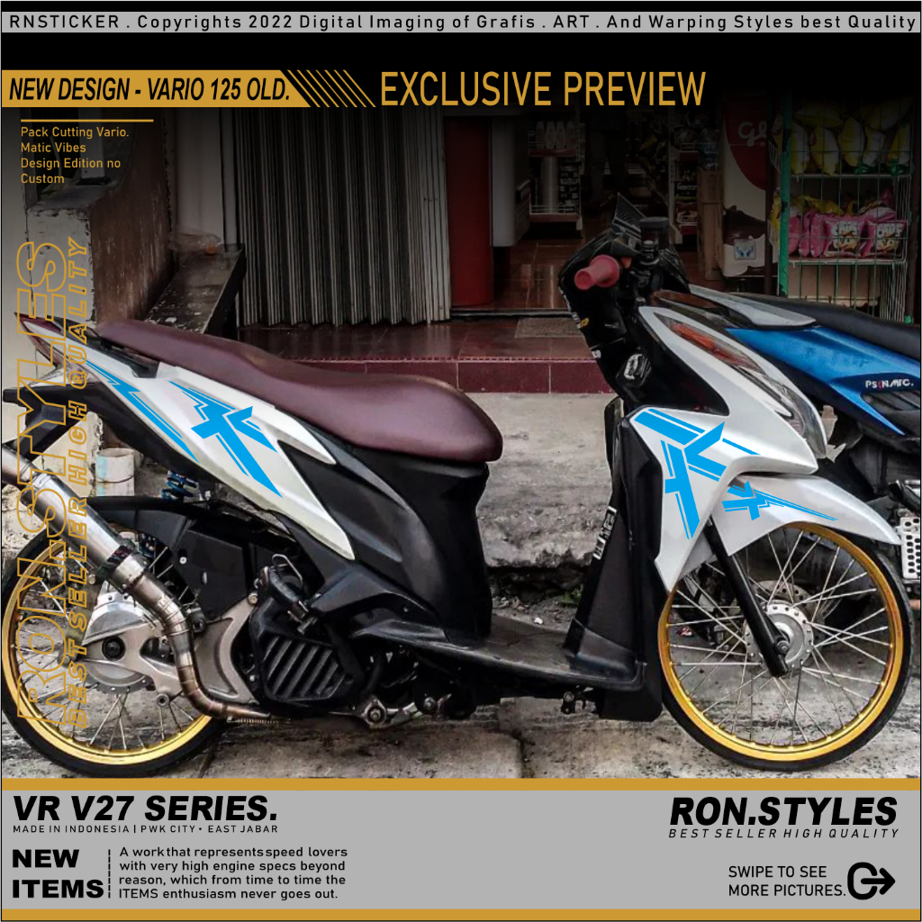 Jual VRV27 CUTTING STICKER STRIPING VARIASI VARIO 125 SUPER OLD KZR STRIPING VARIASI VARIO LAMA ...
