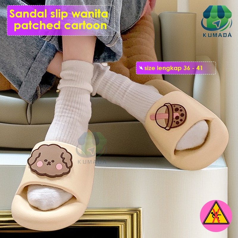 Jual KUMADA Sandal Wanita Terbaru Sepatu Non-slip Dalam Ruangan Rumah ...