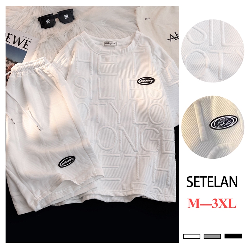 Jual set pakaian pria kaos +Celana Olahraga baju satu set pria Polos ...