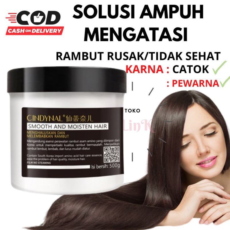 Jual BPOM isi 500g Cindynal Hair Mask Smoothing Masker Keratin Treatmen ...