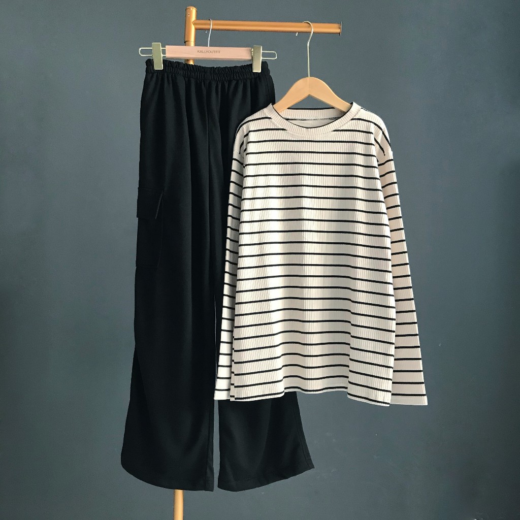 Jual SET CARGO KALLYOUTFIT SETELAN BAJU LENGAN PANJANG CELANA CARGO ...