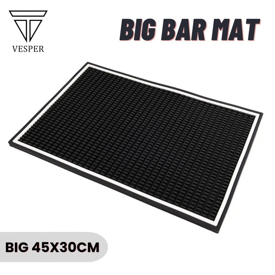 Jual alas tatakan gelas piring lis putih / bar mat bartender rubber ...