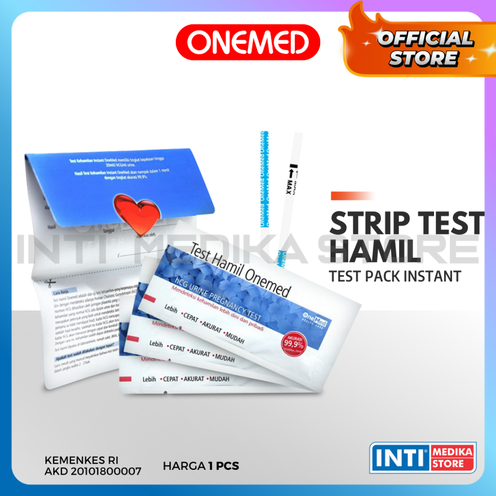 Jual ONEMED - Strip Alat Tes Hamil Instant Isi 1 Pcs | HCG URINE ...