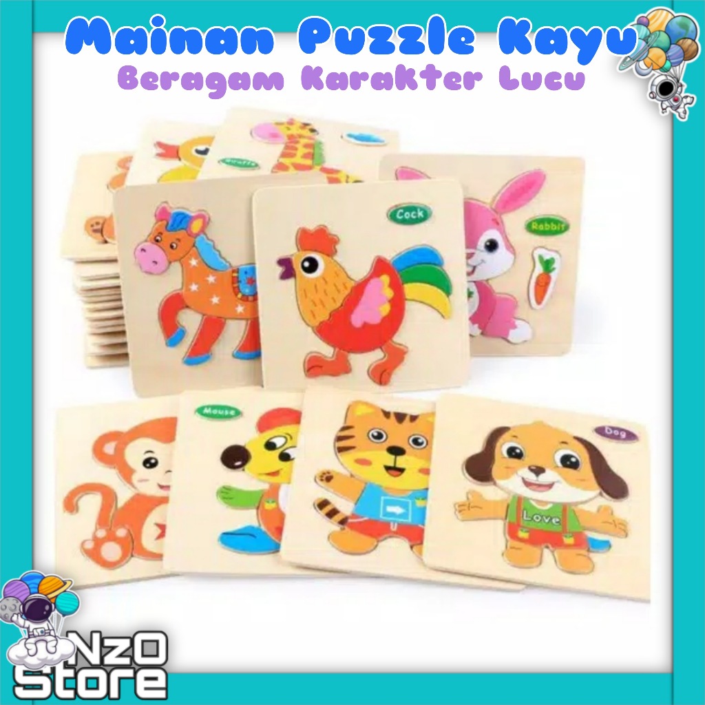 Jual Mainan Edukasi Anak Puzzle Kayu 3d Bongkar Pasang Mini Untuk Anak ...