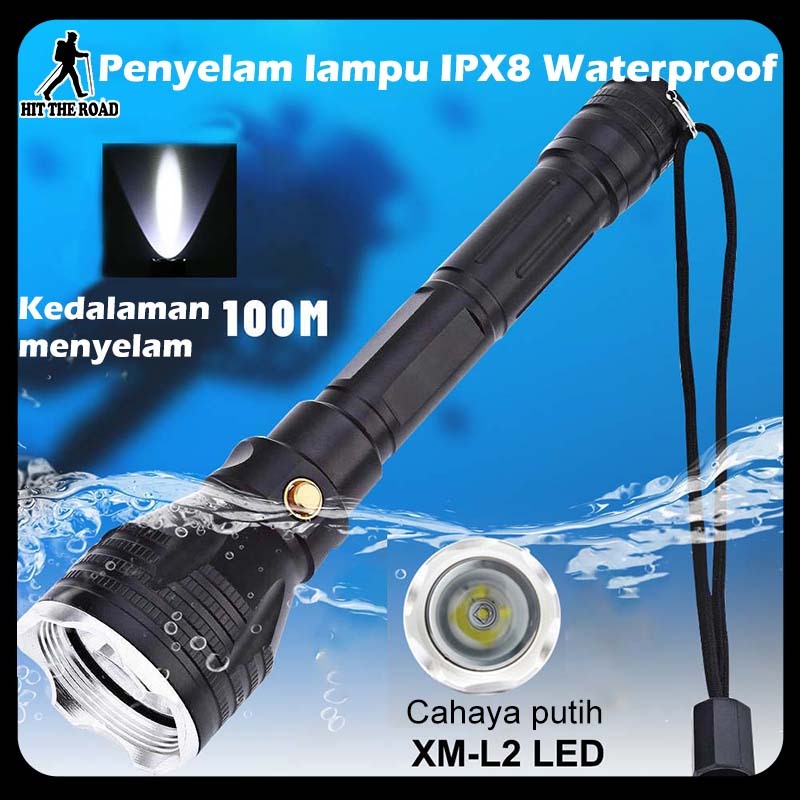 Jual Senter Selam Flashlight For Diving LED Lampu Anti Air Cahaya Tahan Dalam Laut Nyelam Light ...
