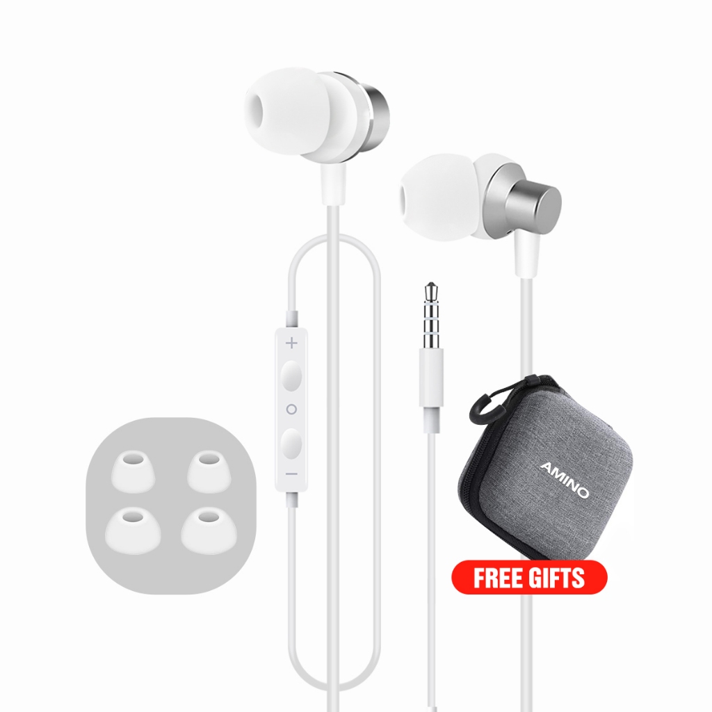 Jual AMINO Wired In Ear Metal Earphone EP06 / Headset Strong Material ...