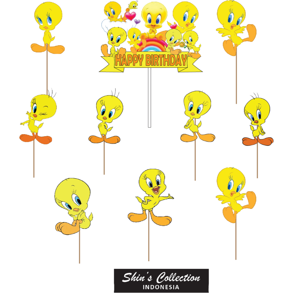 Jual Cake topper Tweety solo NEW isi 10 pcs | Shopee Indonesia