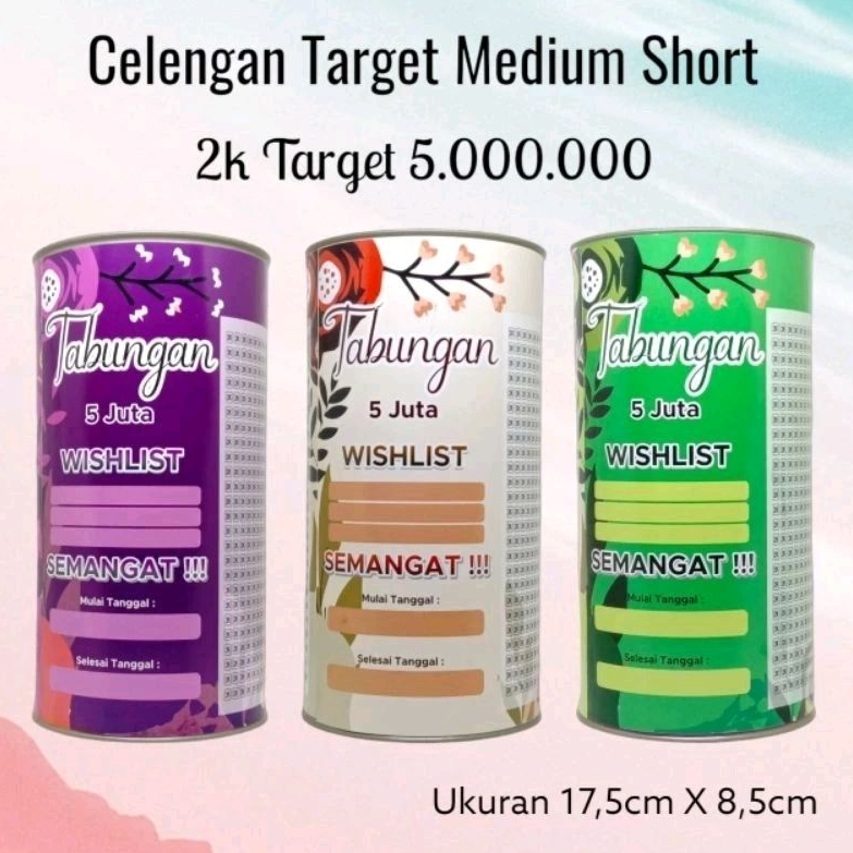 Jual [UKURAN MEDIUM] Celengan Target 2K TARGET 5JT Celengan Target Buka ...