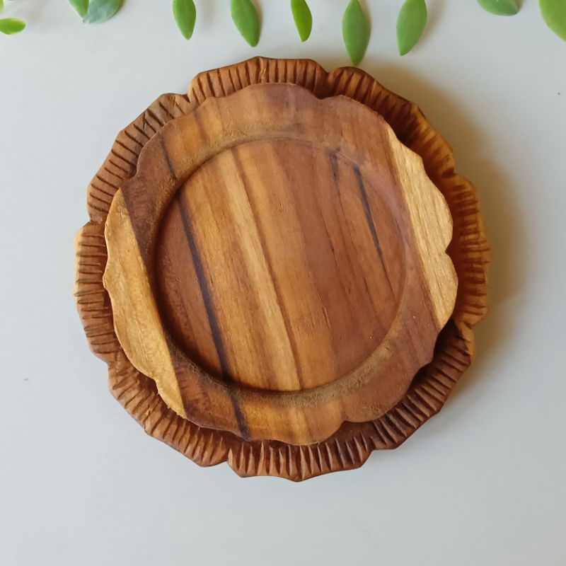 Jual Piring Bunga Kayu Jati Blossom | Shopee Indonesia